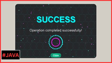 Java 7 Success Message Dialogs