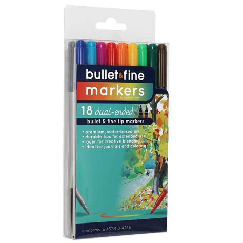 Leisure Arts Double Ended Marker Set 18pc Dual Tip Marker Coloring Markers Coloring Markers