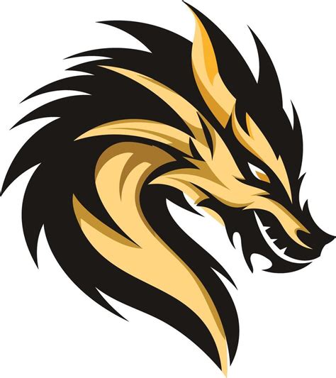 Black And Gold Dragon Head Logo 49448348 Vector Art At Vecteezy