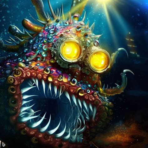 Deep Sea Life Colorful Sharp Teeth R Aiart