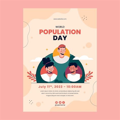 Free Vector Flat Vertical Poster Template For World Population Day