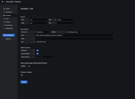 Variable Not Showing Anything Preview Of Values Prometheus Grafana Labs Community Forums