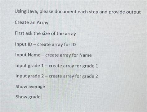 Solved Using Java Please Document Each Step And Provide