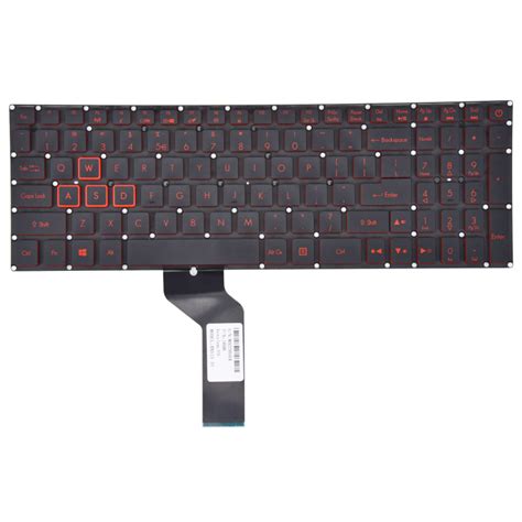 Teclado Acer Sin Marco Backlight Negro Rojo Para Modelos An515 Y