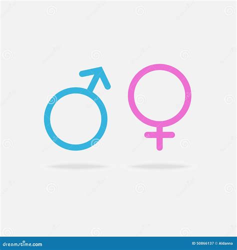 Set Of Sexual Orientation Vector Symbols Pink And Blue Icon Signs