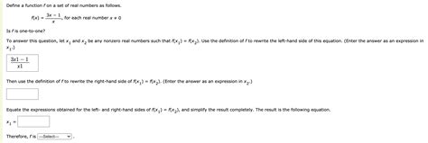 Solved Define A Function F On A Set Of Real Numbers As