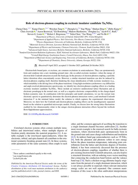 Pdf Role Of Electron Phonon Coupling In Excitonic Insulator Candidate