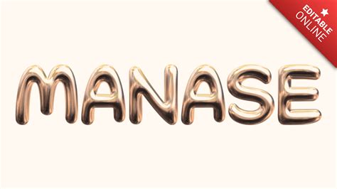 Manase Gold Metallic Bubbly Font Text Effect Generator