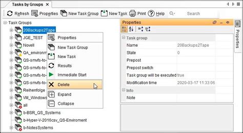 Deleting A Task Group SEPsesam