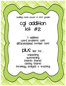 CGI Addition Word Problems For First Grade By CGI And I TPT