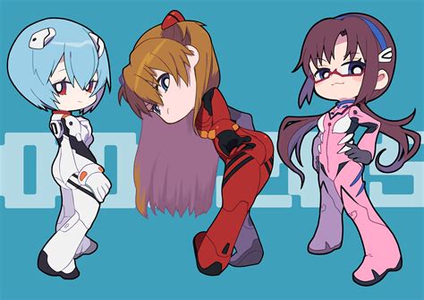 Souryuu Asuka Langley Ayanami Rei And Makinami Mari Illustrious Neon Genesis Evangelion And 1