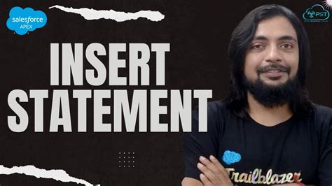 Insert Statement Working With Data In Apex Youtube