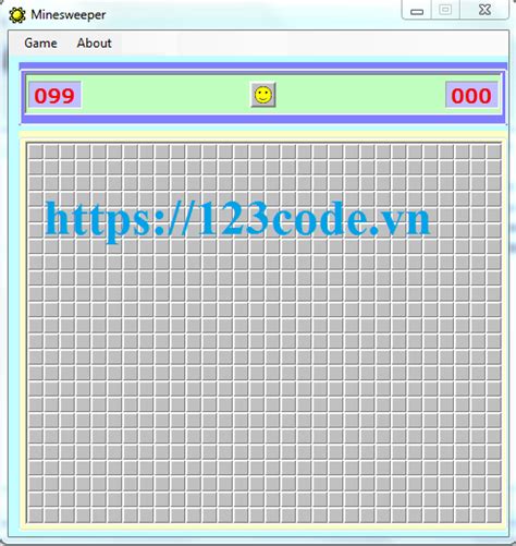 share source code game dò mìn minesweeper viết bằng c