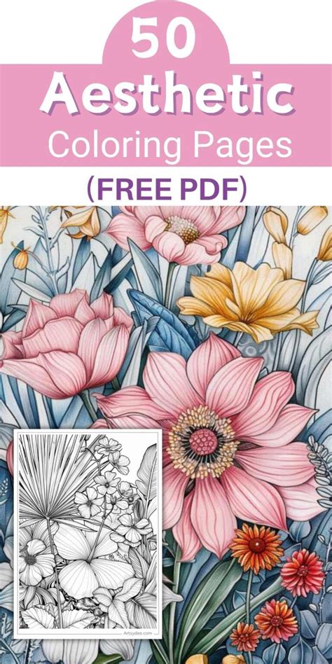 50 Aesthetic Coloring Pages Free Printable Pdf Artsydee Drawing