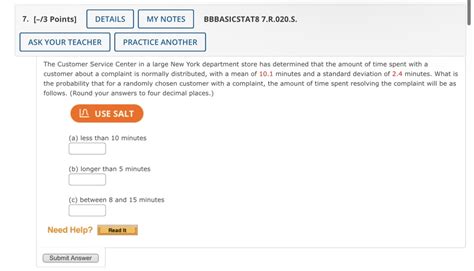 solved [ 3 ﻿points]bbbasicstat8 7 r 020 s the customer