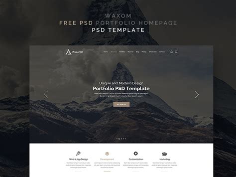 Waxom Free Homepage Psd Template By Themefire On Dribbble