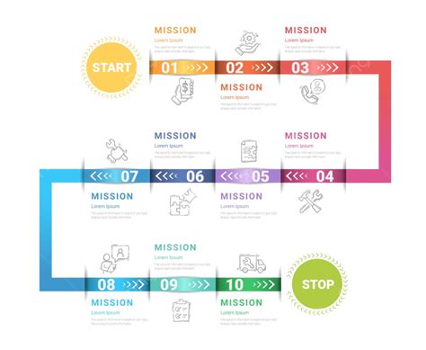 Infographic Design Template With Numbers 10 Option For Presentation Infographic Brochure