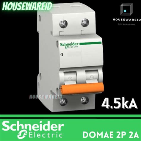 Promo Mcb Schneider Domae 2 Phase 2 Ampere Original Sni 2p 2a 2phase 2 Pole Multicolor
