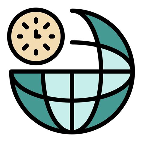 Premium Vector Clock And Globe Icon Outline Clock And Globe Vector