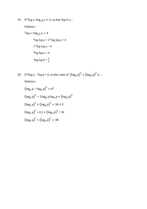 Questions And Solutions Logarithmpdf