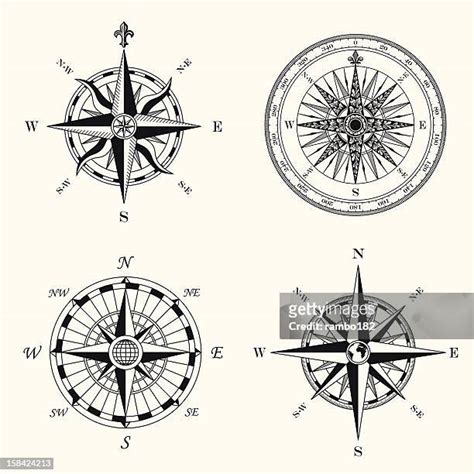 360 Degree Compass High Res Illustrations Getty Images