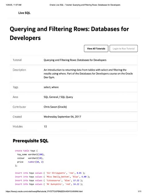 Sql4 Querying And Filtering Rows Pdf