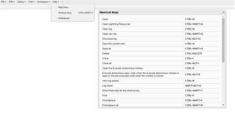 What Are The Shortcut Keys That Uses In Salesforce Developer Console For Fast Coding