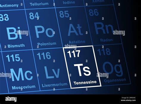 Tennessine On Periodic Table Of Elements Extremely Radioactive Superheavy Synthetic