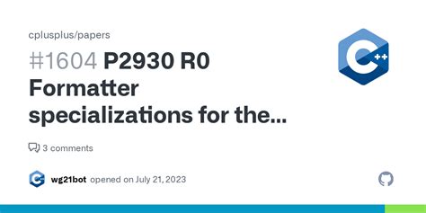 p2930 r0 formatter specializations for the standard library · issue
