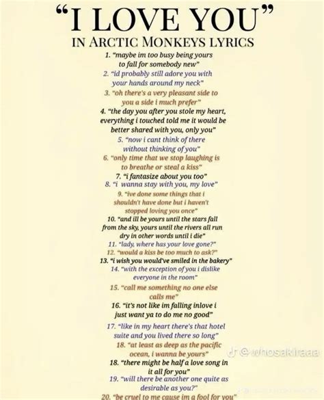 I Love You In Arctic Monkey Lyrics 🎶 In 2024 Love Songs Song Quotes