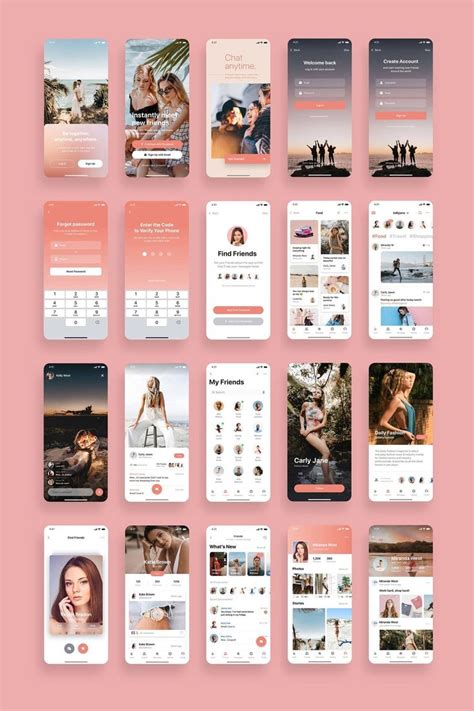 social app ui kit bundle — ui place app interface design social app