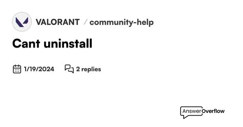 Cant Uninstall Valorant