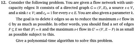 Solved Consider The Following Problem You Are Given A Flow