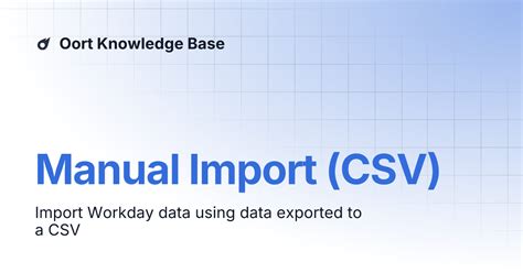 Manual Import Csv Oort Knowledge Base