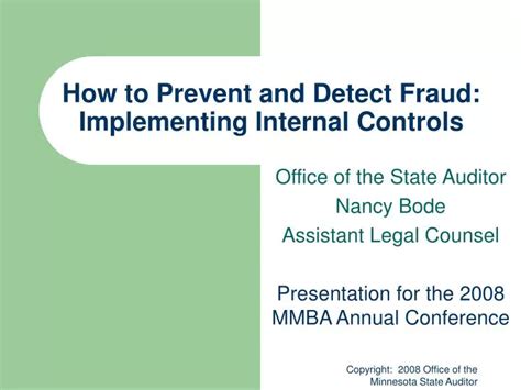 Ppt How To Prevent And Detect Fraud Implementing Internal Controls Powerpoint Presentation
