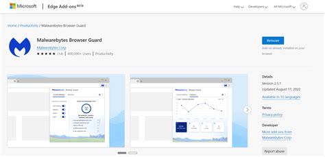 Hinweis Edge Add On Malwarebytes Browser Guard Dr Windows