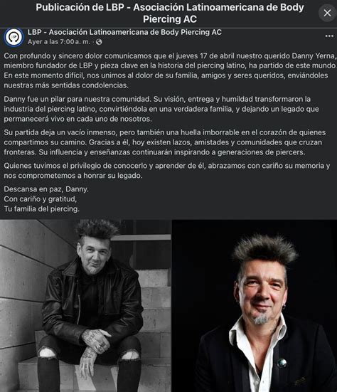 ¿quién Era Y De Qué Murió Danny Yerna Artista De Tatuajes Y