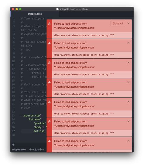Error Message Pops Up Every Time The Code Is Saved · Issue 19986 · Atomatom · Github