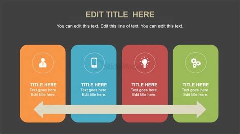 4 Columns Slide Layout With Double Headed Arrow SlideModel
