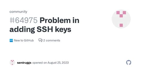 Problem In Adding Ssh Keys · Community · Discussion 64975 · Github