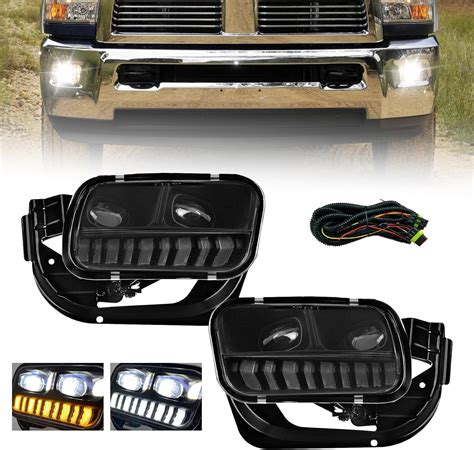 Ledanddrl Fog Lights Compatible With 2009 2018 Dodge Ram 1500 2500 3500