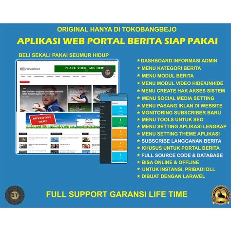 Jual Aplikasi Web Portal Berita Superr Lengkap Laravel 60 Source Code