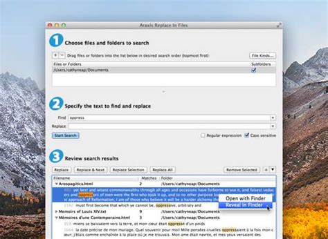 Araxis Replace In Files Mac Remplacer Mots Textes Et Codes Gratuit