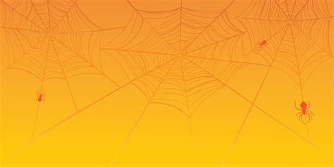 거미줄과 거미줄 오렌지 할로윈 배너입니다 벡터 배경입니다 10월에 대한 스톡 벡터 아트 및 기타 이미지 10월 거미 거미류 Istock