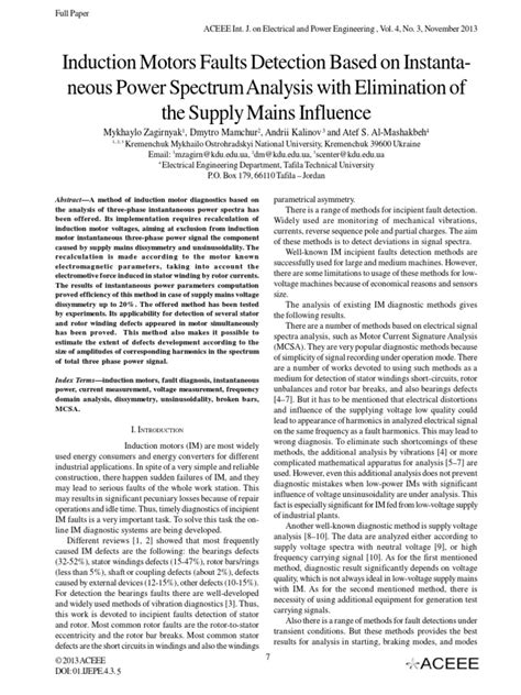 Pdf Induction Motors Faults Detection Based On Instantaneous Power