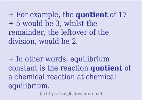 Some In Sentence Examples Of Quotient Englishteststore Blog