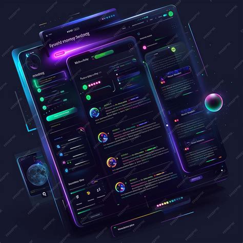 Futuristic Interface Design With Neon Lights And Data Visualizations Premium Ai Generated Image