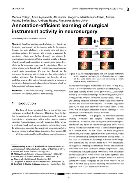 Pdf Annotation Efficient Learning Of Surgical Instrument Activity In Neurosurgery