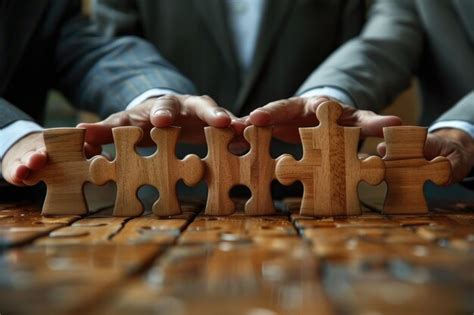 Group Workers Solving Puzzle Professional Photography Premium Ai Generated Image