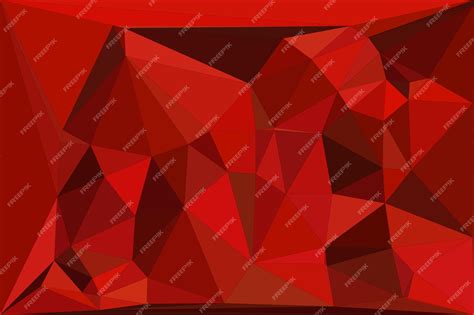 Abstract Geometric Red Polygonal Background Featuring Sharp Triangular Shapes And Varying Shades